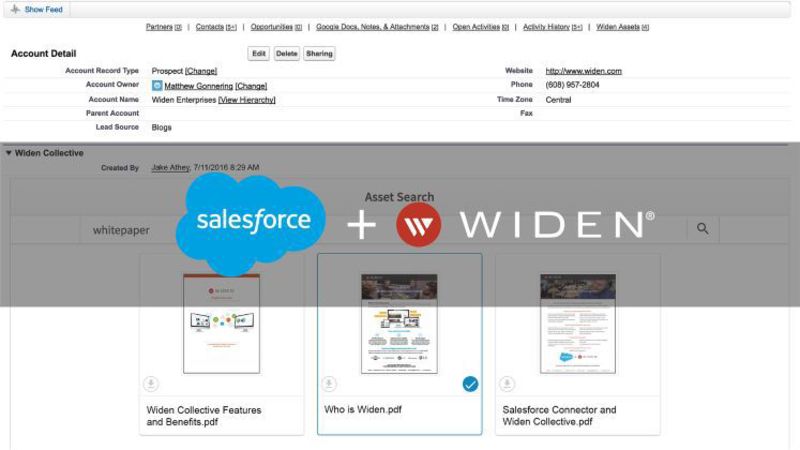 Widen launches "Salesforce Connector" for digital asset management